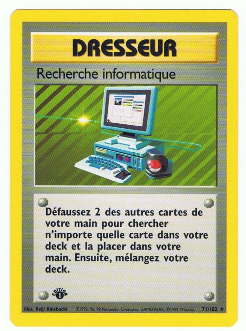Computer Search (Recherche Informatique) 1999 Pokemon Base 1st Edition ...